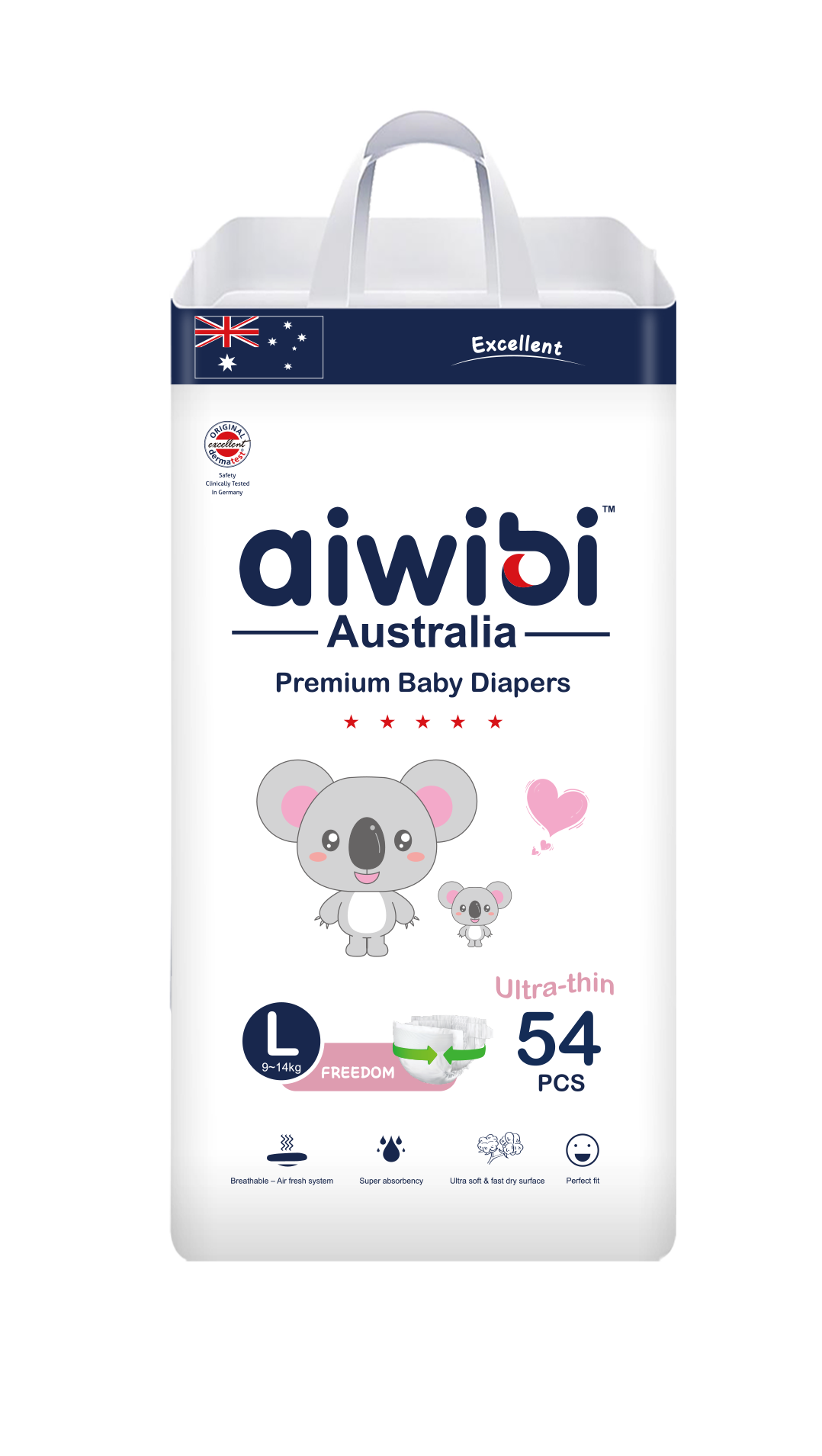 Aiwibi Light Feather Baby Diapers, Size L, 54Pcs – Aiwibi Singapore
